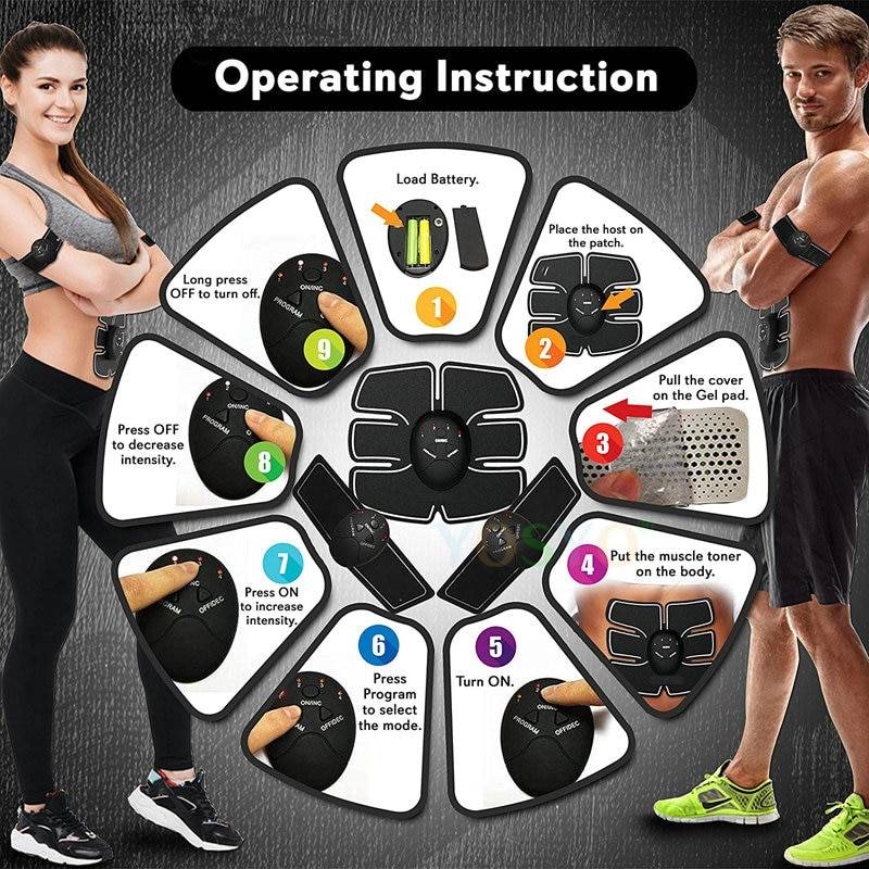EMS Electrical Muscle Stimulator For Abdominal Muscle Development ...