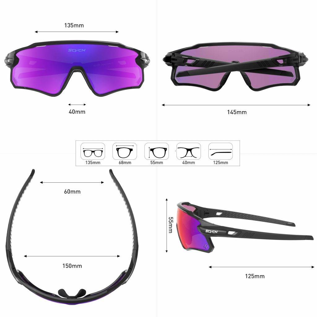 SCVCN Photochromic Cycling Sunglasses - Sports Running UV400 Bike ...